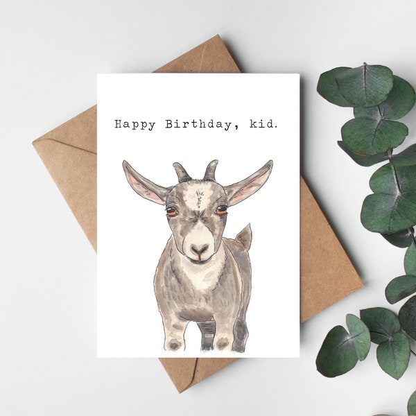 Goat Birthday Card - Etsy