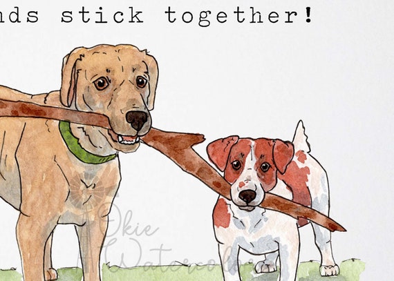 Two Dogs Cuddling Drawing