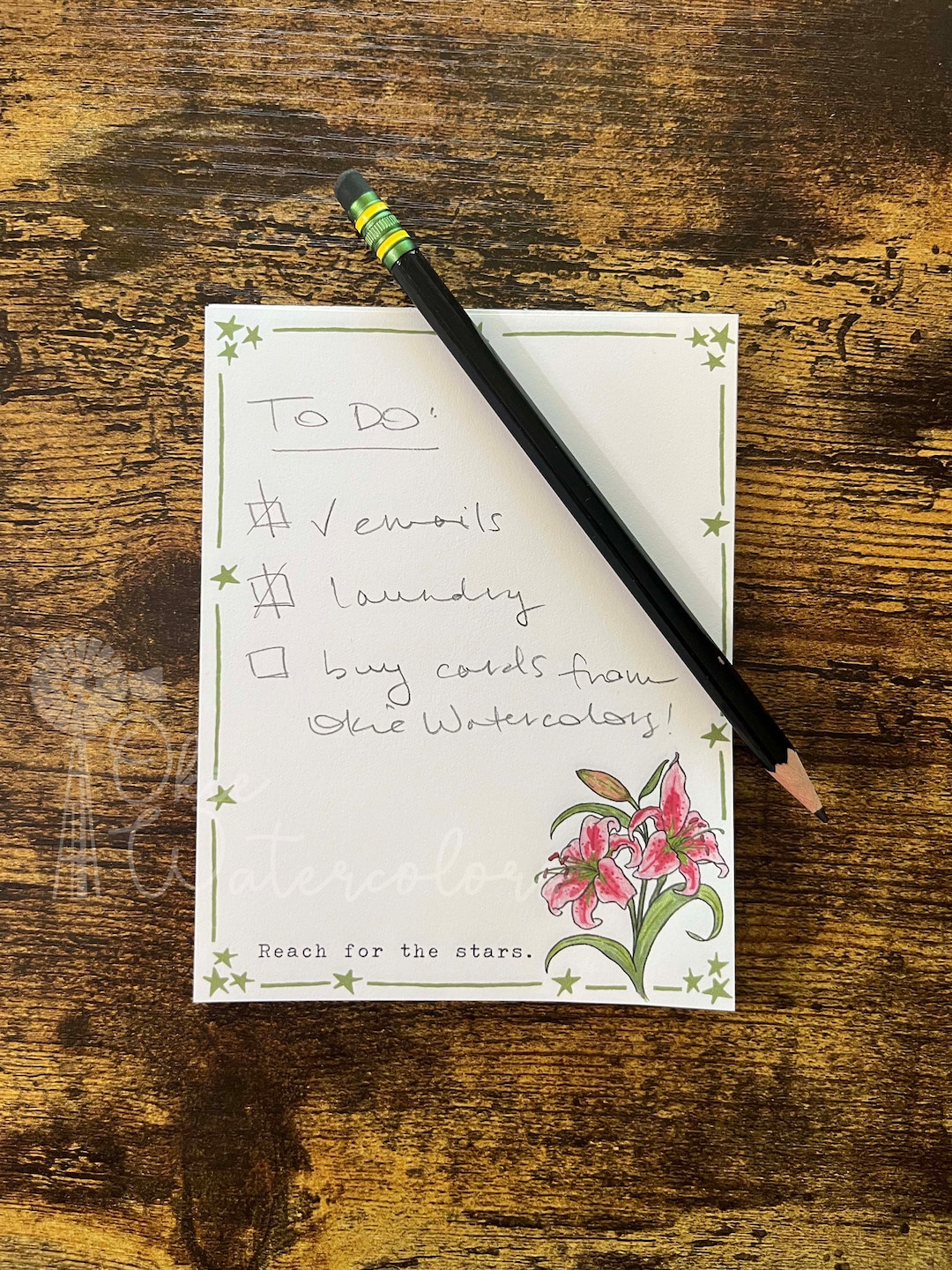 Stargazer Lily "reach for the Stars." Flower Notepad, Notepad Memopad ...