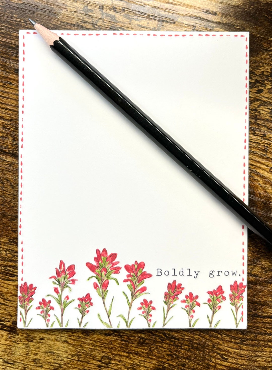 Native Wildflower Indian Paintbrush Flower Notepad Memopad Feat ...