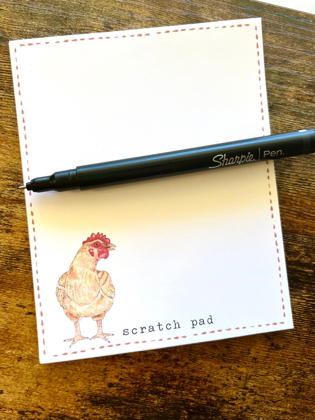 Funny “scratch Pad” Notepad Memo Pad W/ Watercolor Chicken Hen, 40 ...