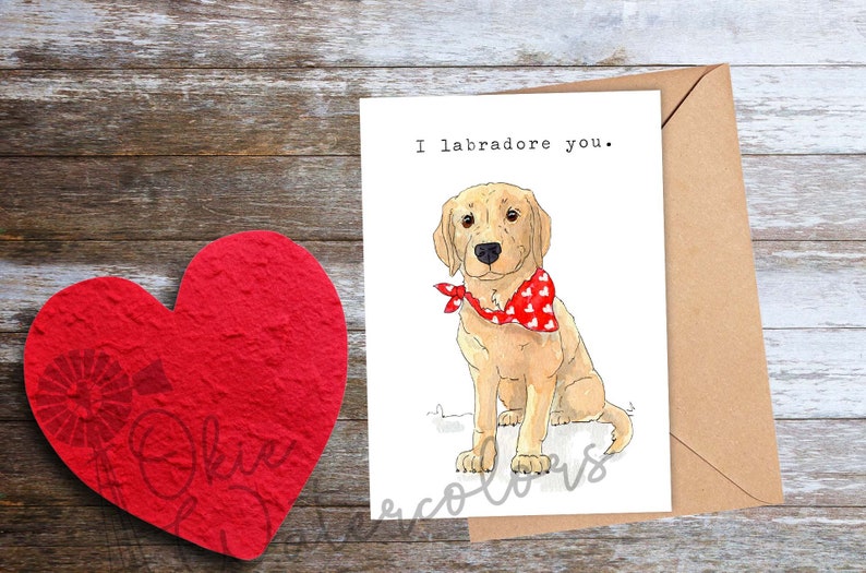 Yellow Labrador Lab Love Card i Labradore You. - Etsy