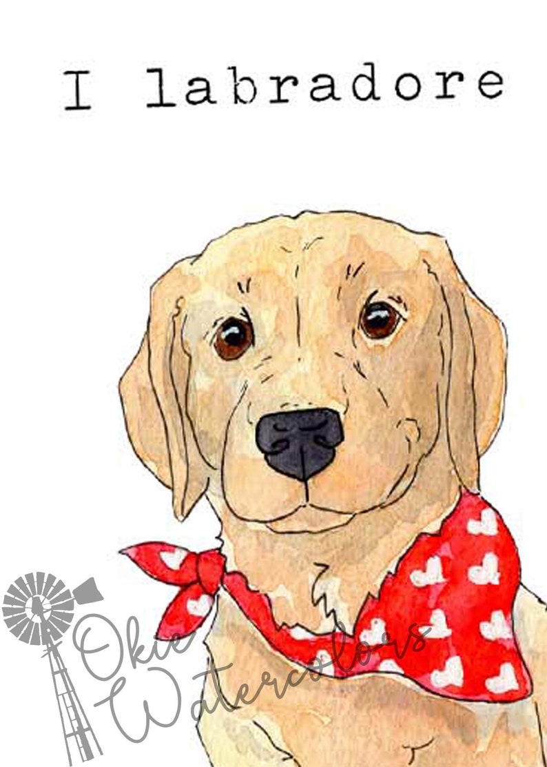 Yellow Labrador Lab Love Card i Labradore You. - Etsy