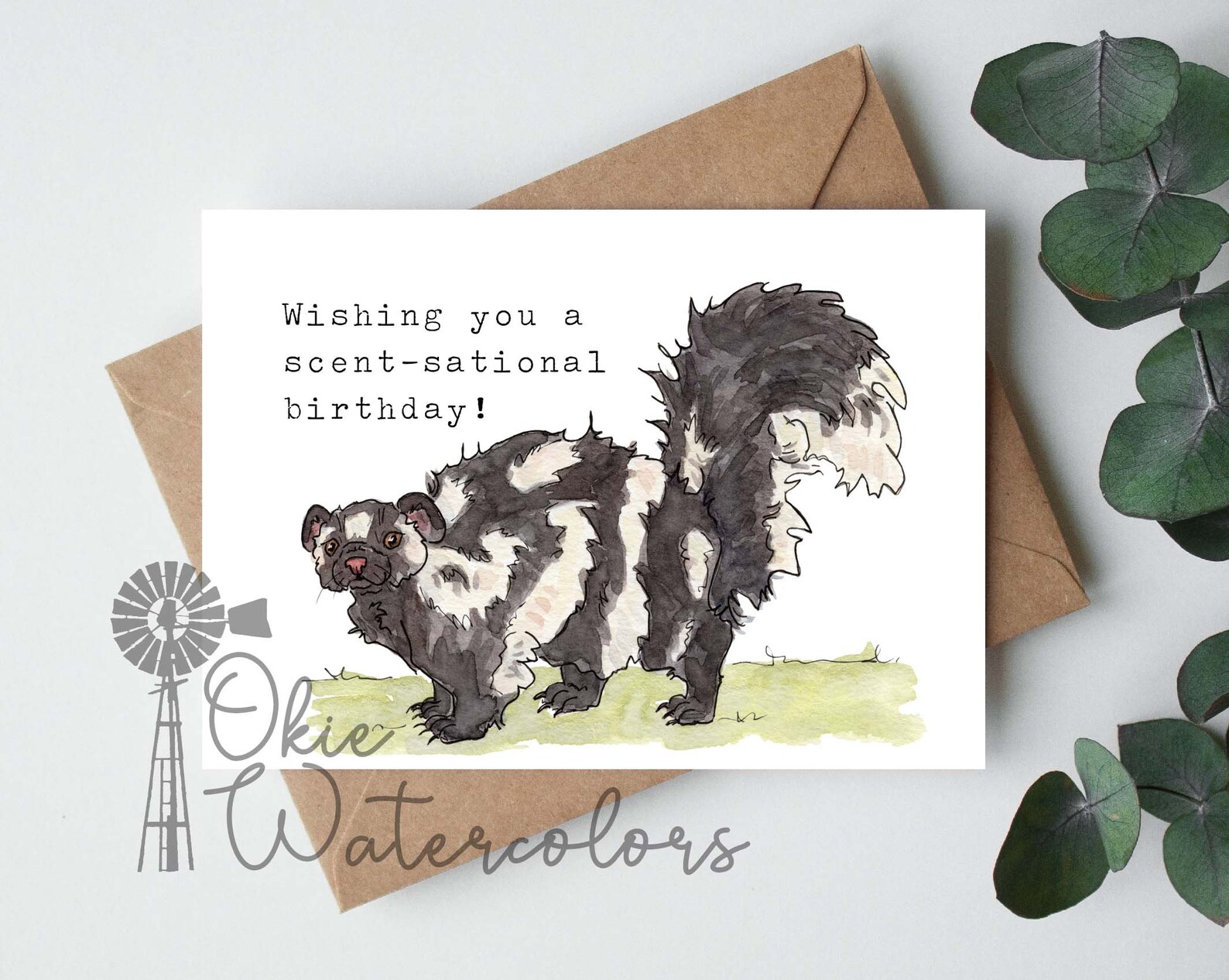 Spotted Skunk "wishing You a Scent-sational Birthday!" Greeting Card, 5 ...