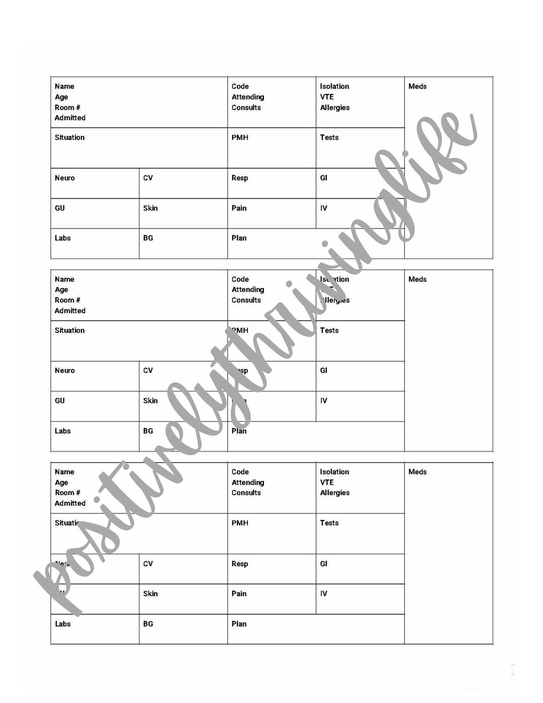 Psych Patient Report Sheet - 3 Patient Report Sheet - PDF Download ...
