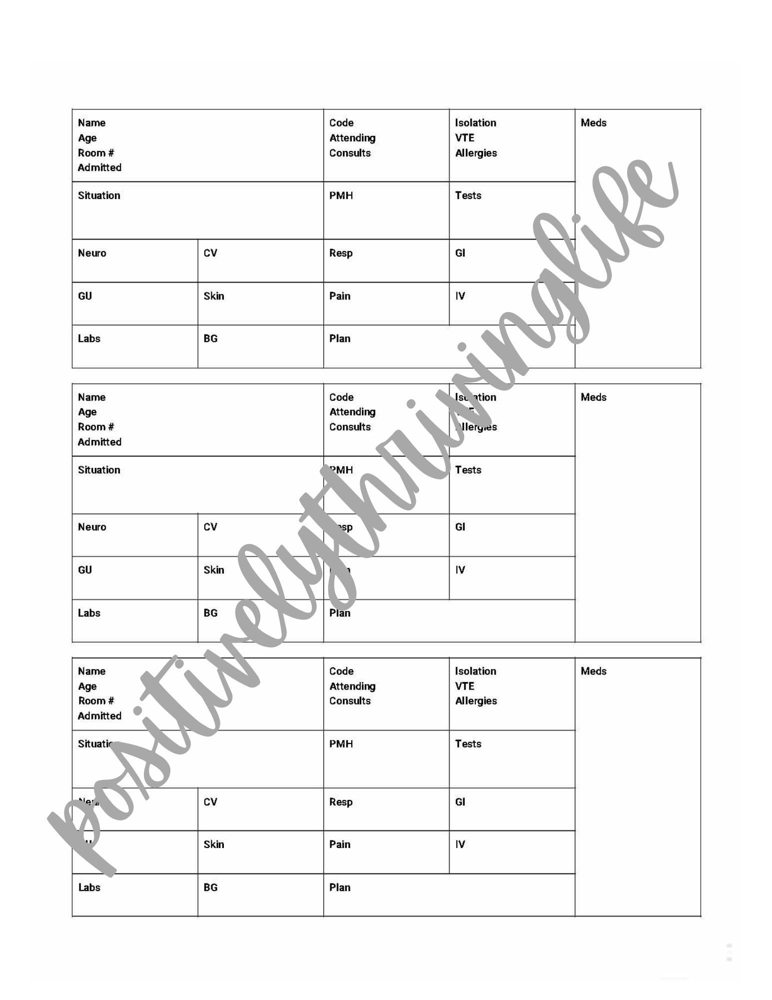 Psych Patient Report Sheet - 3 Patient Report Sheet - PDF Download ...