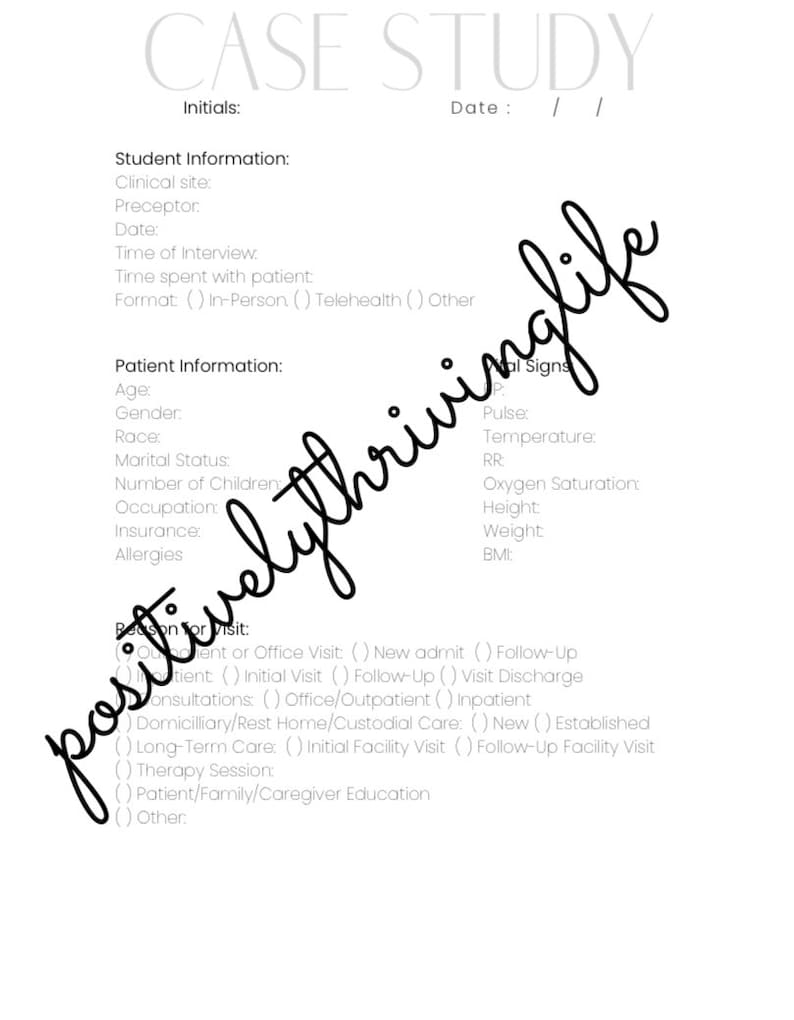 Psychiatric Nurse Practitioner Case Study Note Printable - Etsy
