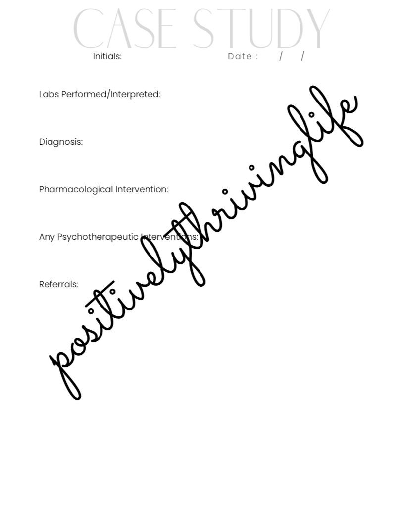 Psychiatric Nurse Practitioner Case Study Note Printable - Etsy