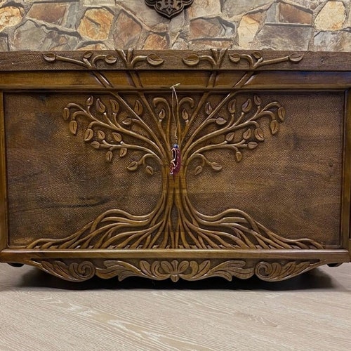 Tree of Life Hope Chest Trunk Coffee Table Blanket Trunk - Etsy Canada
