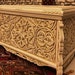 White Color Storage Chest, Walnut Wood Hand Carved Hope Chest, Large ...