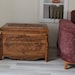 Walnut Wood Coffee Trunk Table, Hand Carved Wooden Storage Chest ...