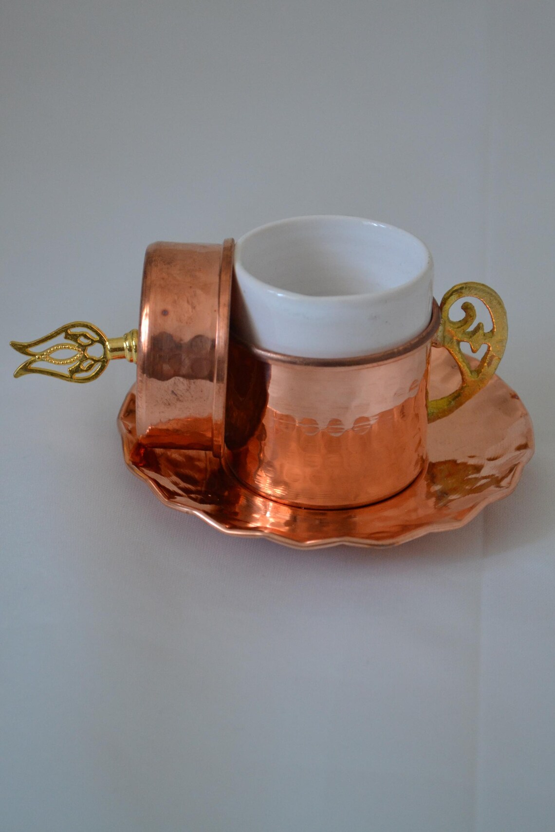 Turksih Copper Coffee Set for 2, Traditional Coffee Maker Set With ...