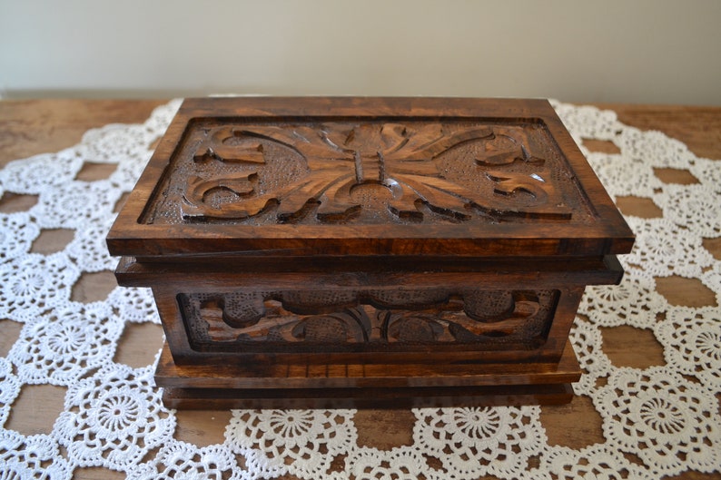Hand Carved Wooden Secret Lock Box Secret Chest Puzzle Box - Etsy