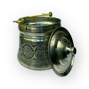 Turkish Copper Yogurt Pot Bucket With Lid and Brass Handle, Antique ...