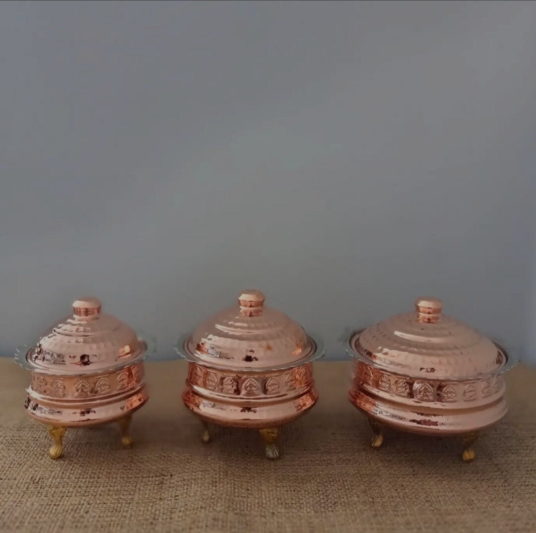 Copper Sugar Bowls Set of 3, Turkish Traditional Authentic Delight ...