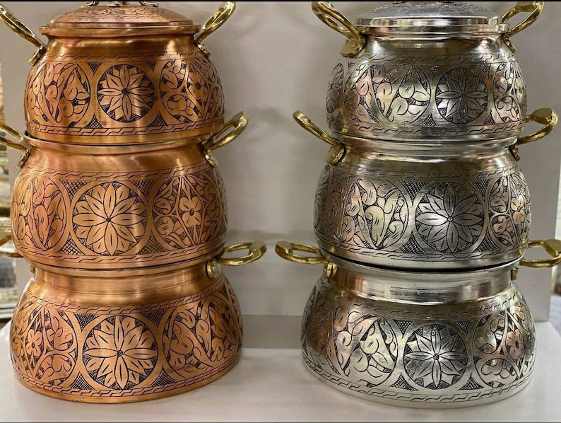 Hand Engraved Copper Cooking Pot With Lid Traditional Turkish - Etsy