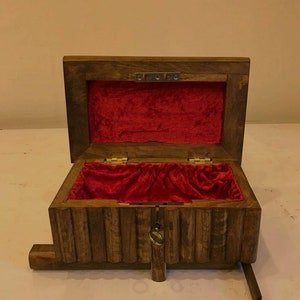 Hand carved wooden secret lock box Secret chestPuzzle Box | Etsy