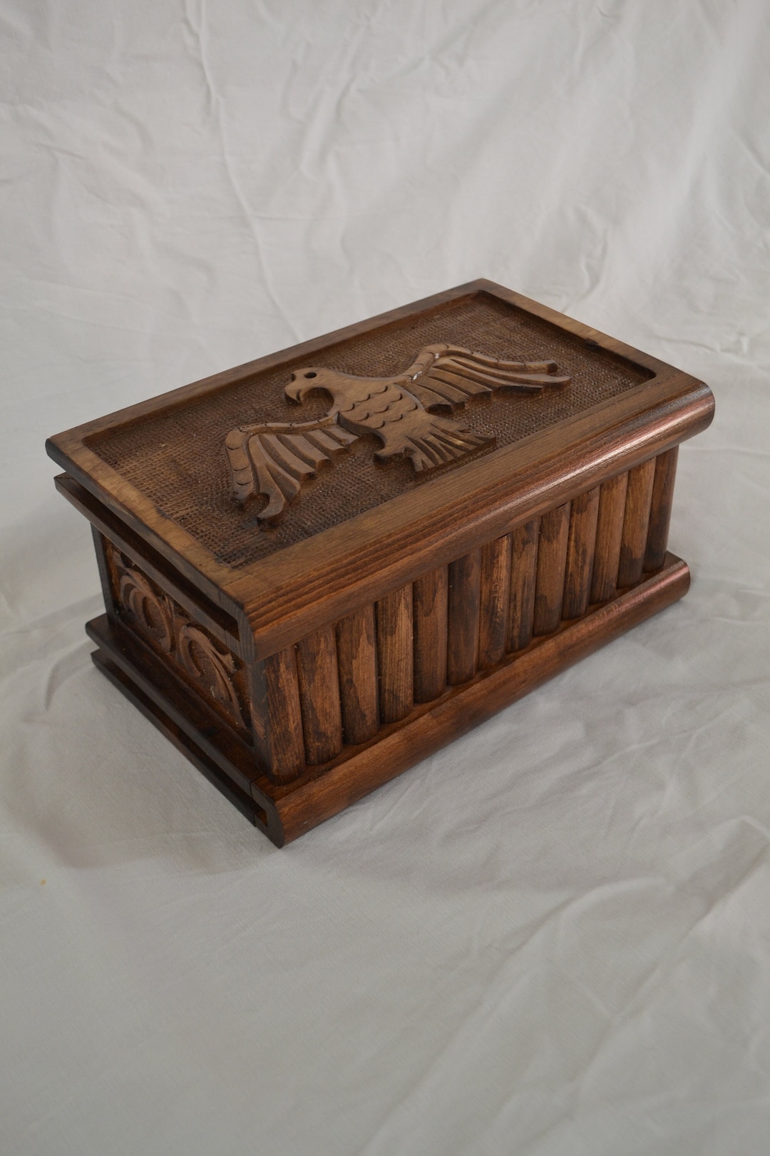 Wooden Puzzle Box With Secret Key Compartment, Eagle Carved ...