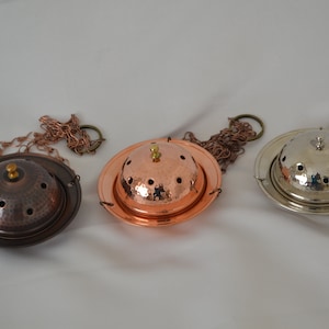 Copper Incense Holder With Chain, Copper Censer Incense Burner Thurible ...