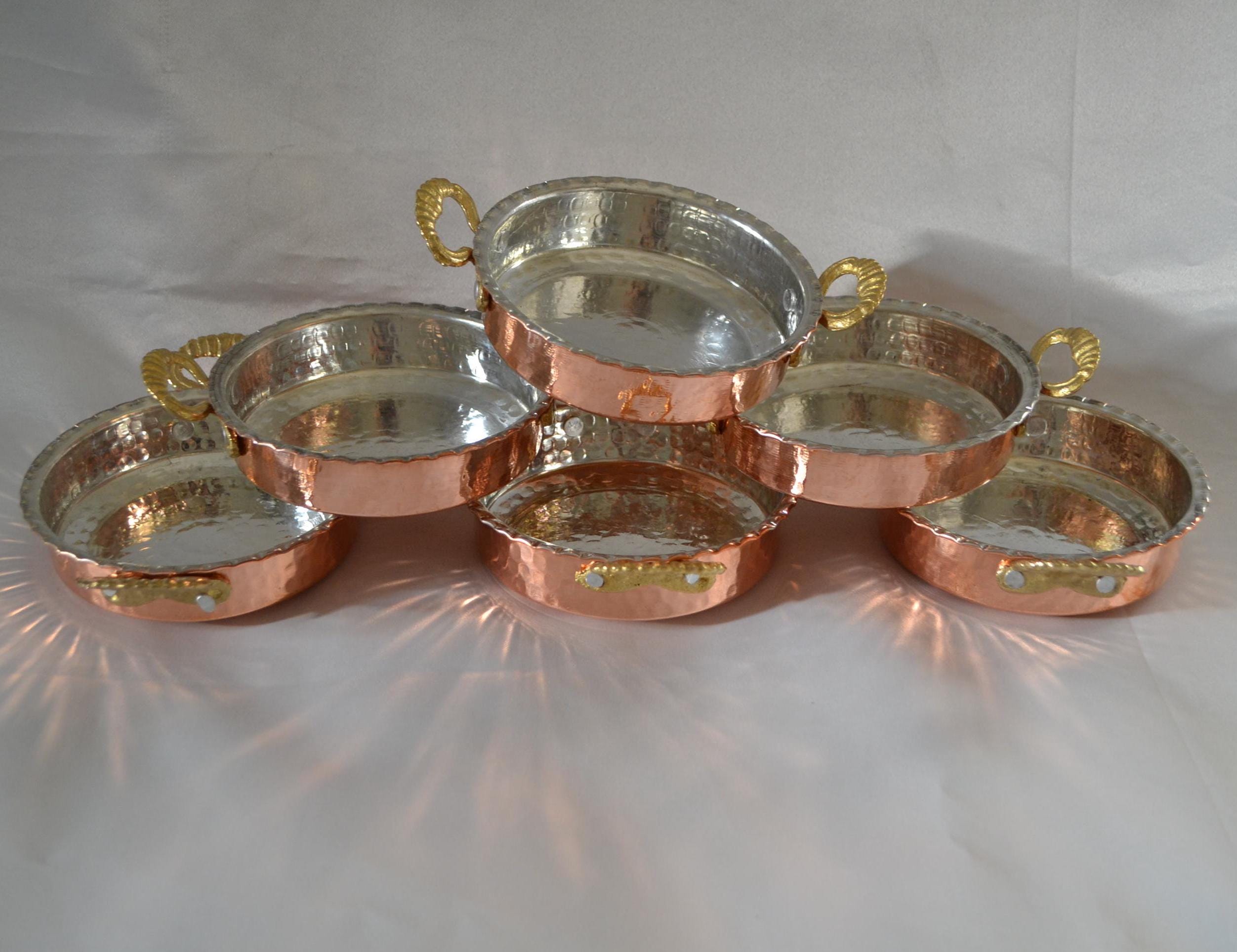 Copper Breakfast Serving Platters, Turkish Pure Copper Serving ...