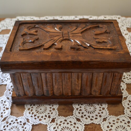 Hand Carved Wooden Secret Lock Box Secret Chest Puzzle Box - Etsy