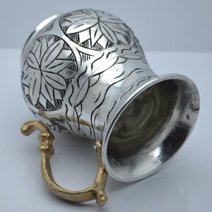 Copper Mug Hand Chisel Engraved , Turkish Traditional Pure Copper Brass ...
