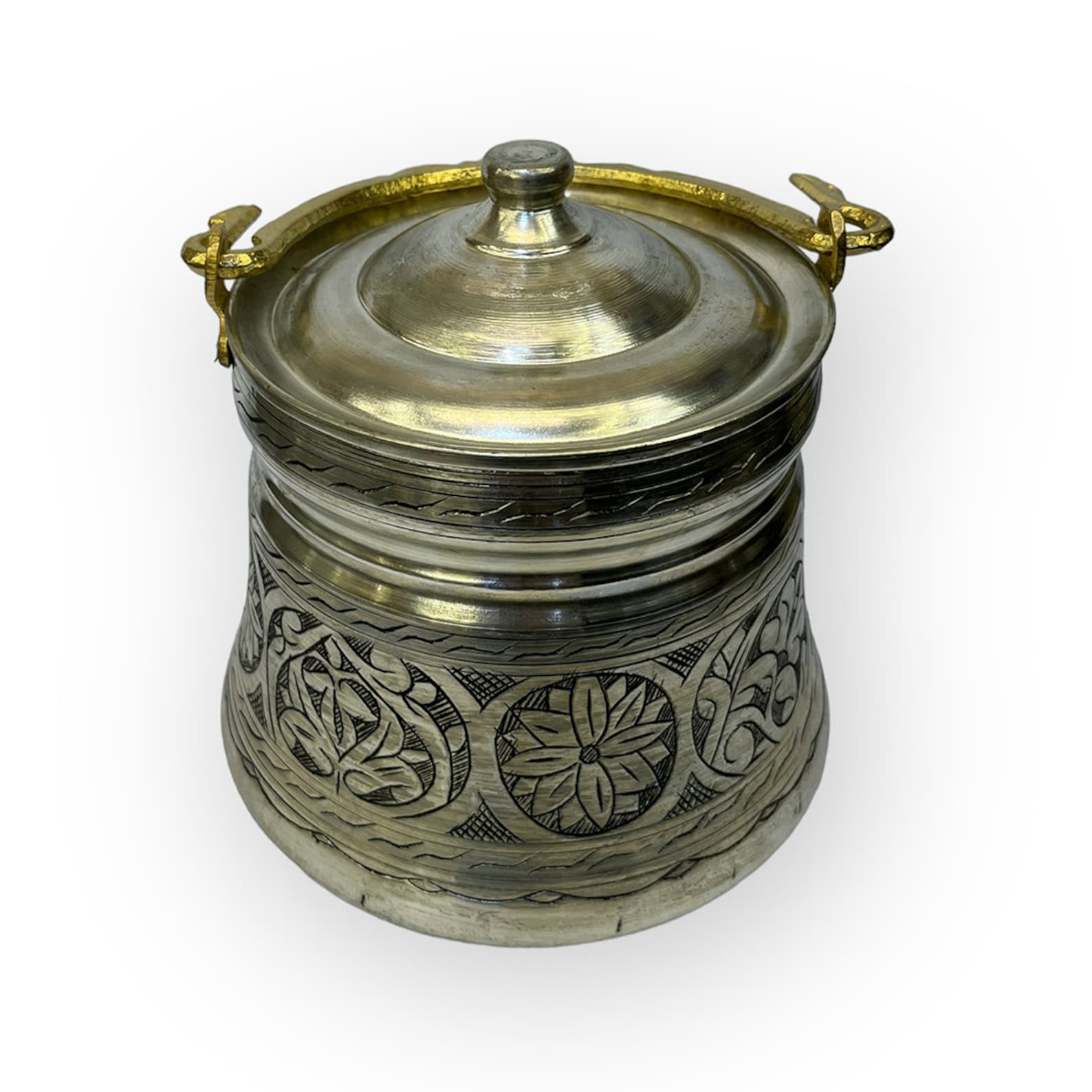 Turkish Copper Yogurt Pot Bucket With Lid and Brass Handle, Antique ...