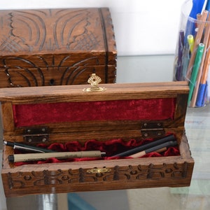 Wooden Pencil Box, Hand Carved Pen Case, Jewelry Gift Box - Etsy