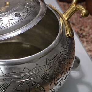 Solid Engraved Turkish Copper Pot, Traditional Pure Copper Casserole ...
