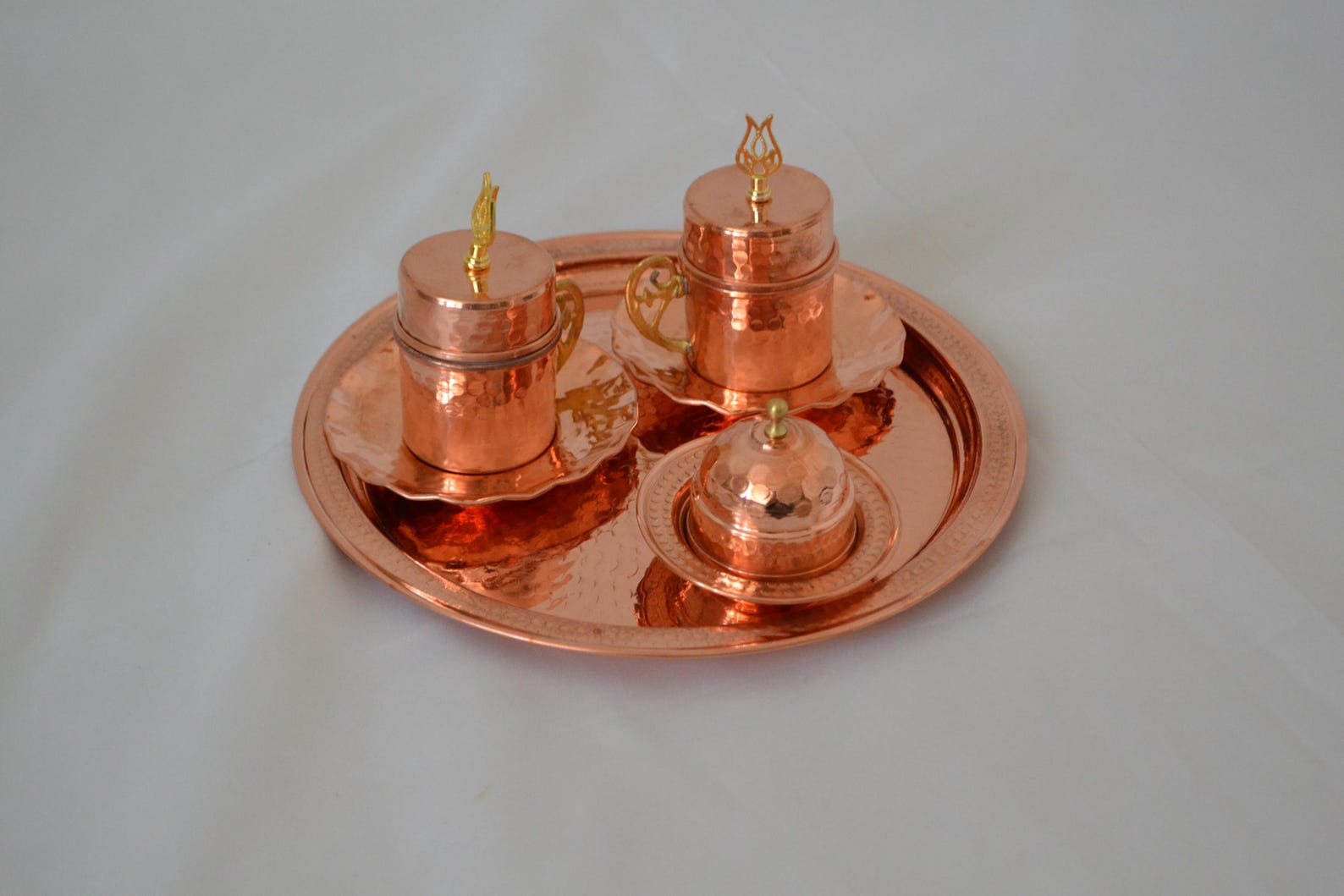 Turksih Copper Coffee Set for 2, Traditional Coffee Maker Set With ...
