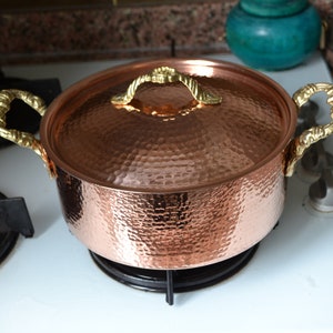 Hammered Copper Cooking Pot Turkish Copper Cookware Pure - Etsy