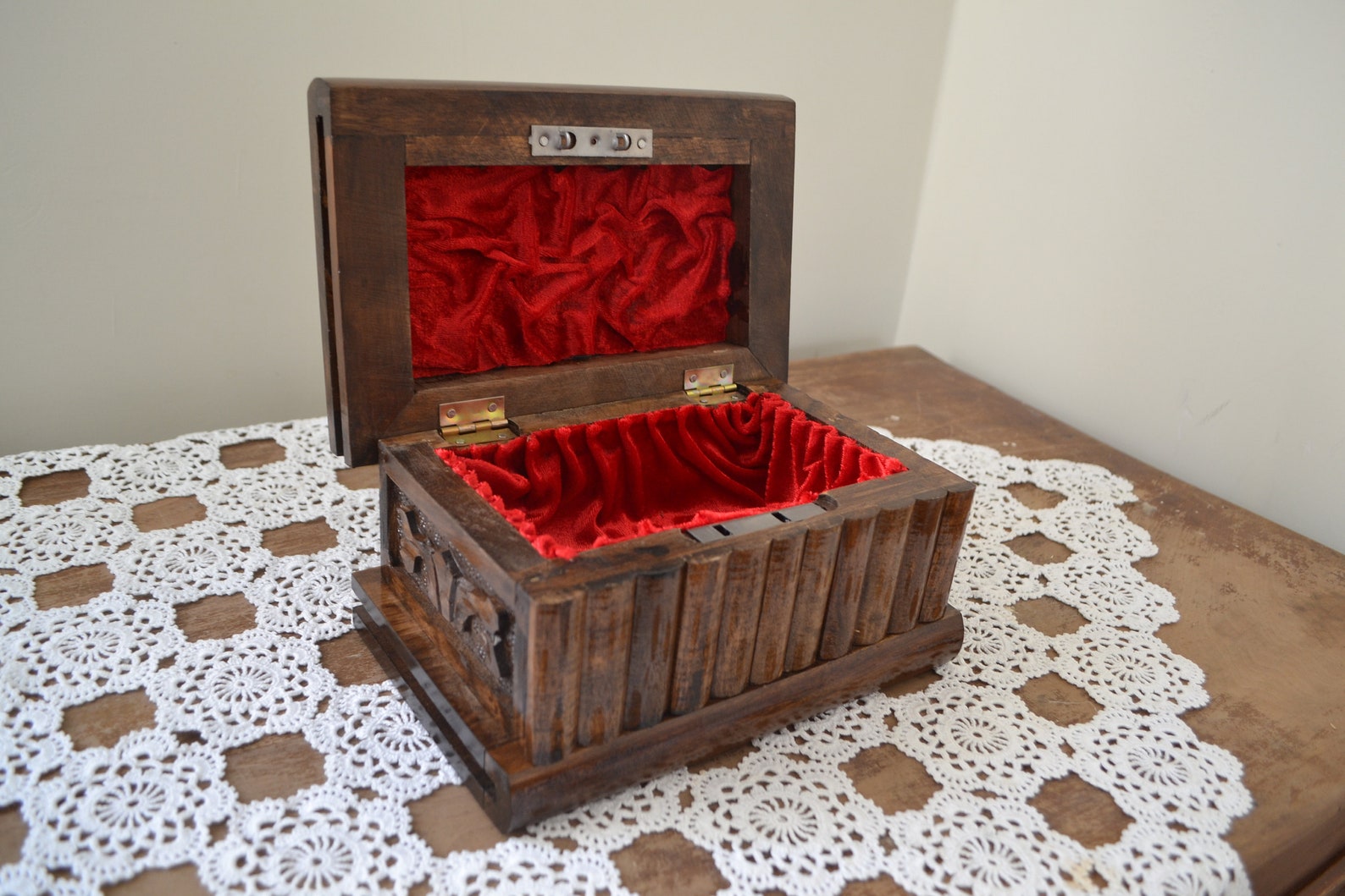 Hand Carved Wooden Secret Lock Box Secret Chest Puzzle Box - Etsy