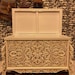 White Color Storage Chest, Walnut Wood Hand Carved Hope Chest, Large ...