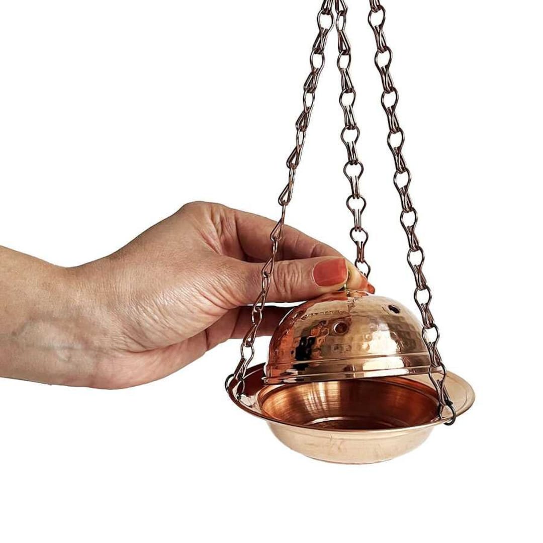 Copper Incense Holder With Chain, Copper Censer Incense Burner Thurible ...