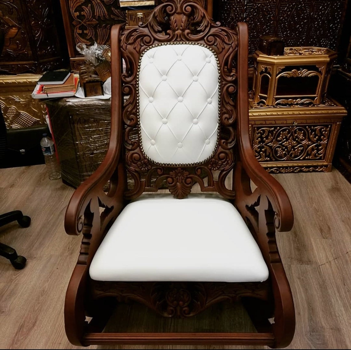 Wooden Rocking Chair Mid Century Modern Lounge Chair Hand - Etsy