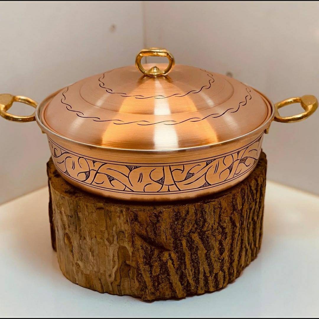 Turkish Copper Rice Pot, Extra Thick Copper Pot With Brass Handles - Etsy