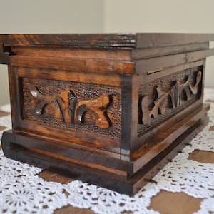 Hand Carved Wooden Secret Lock Box, Secret Chest, Puzzle Box, Encrypted ...