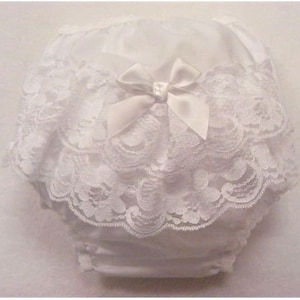 Baby Girls Lace & Bow Frilly Pants/knickers Nappy Cover *one Supplied ...