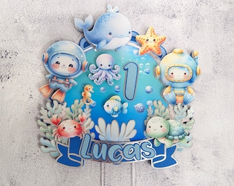 Under the Sea Cake Topper, Ocean Party, Mermaid Cake Topper - Etsy