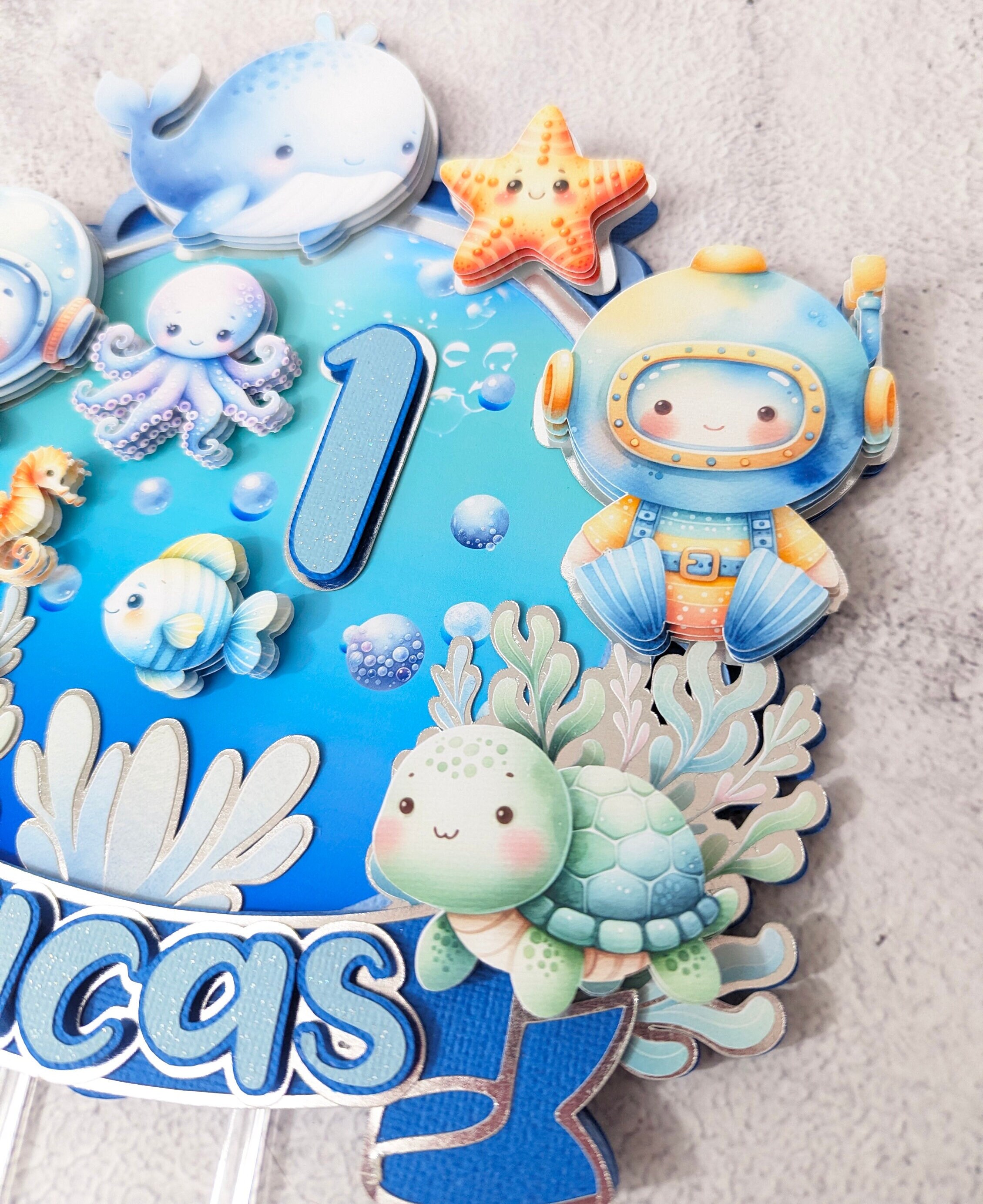 Under the Sea Cake Topper, Under the Sea Party Decor, Under the Sea ...