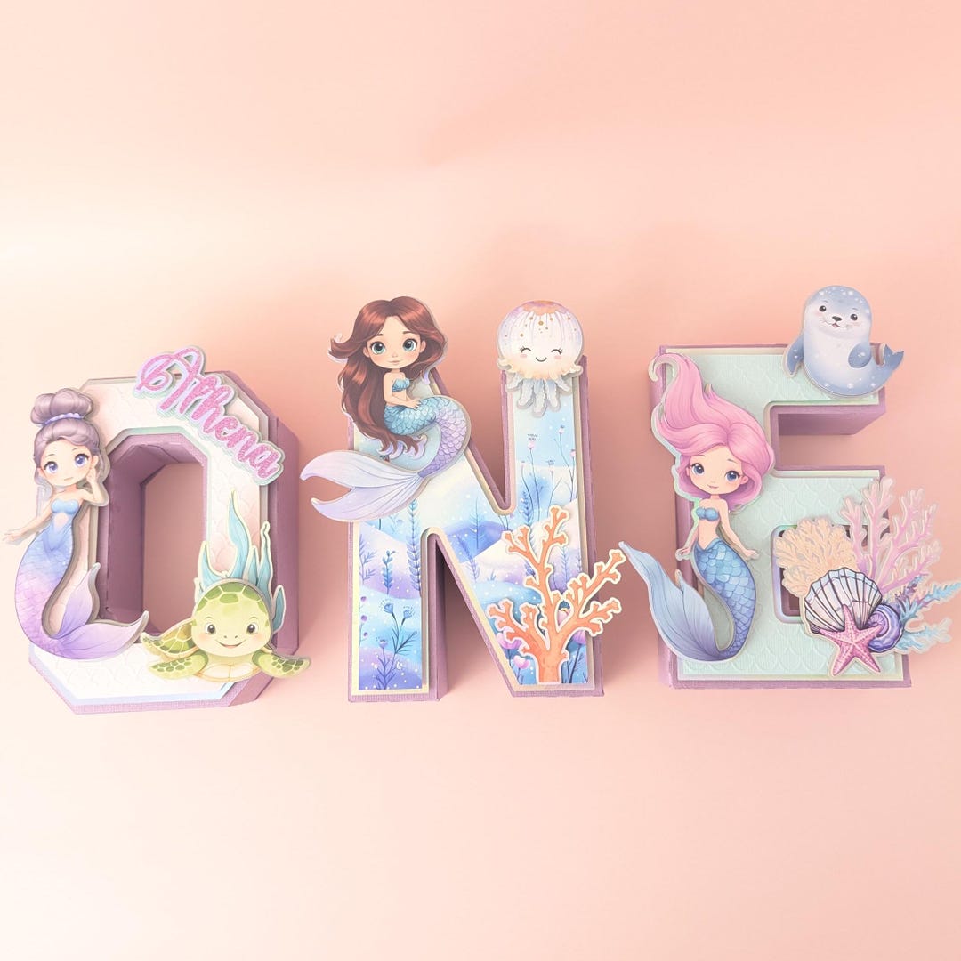 Personalized Mermaid 3D Letters: Party Decor - Etsy