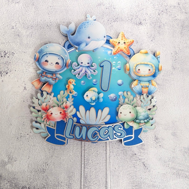 Personalized Under the Sea Cake Topper: Ocean Party Centerpiece - Etsy