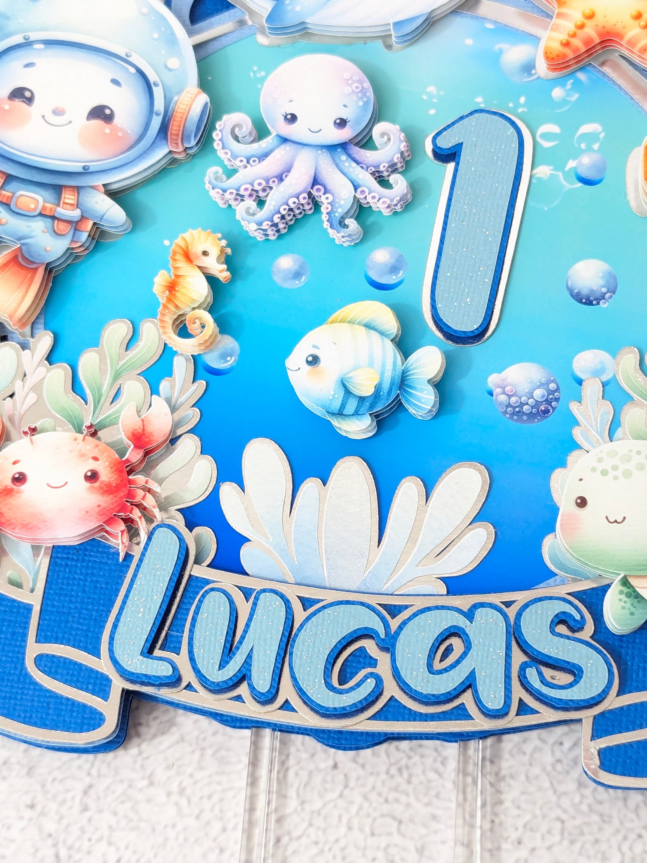 Personalized Under the Sea Cake Topper: Ocean Party Centerpiece - Etsy