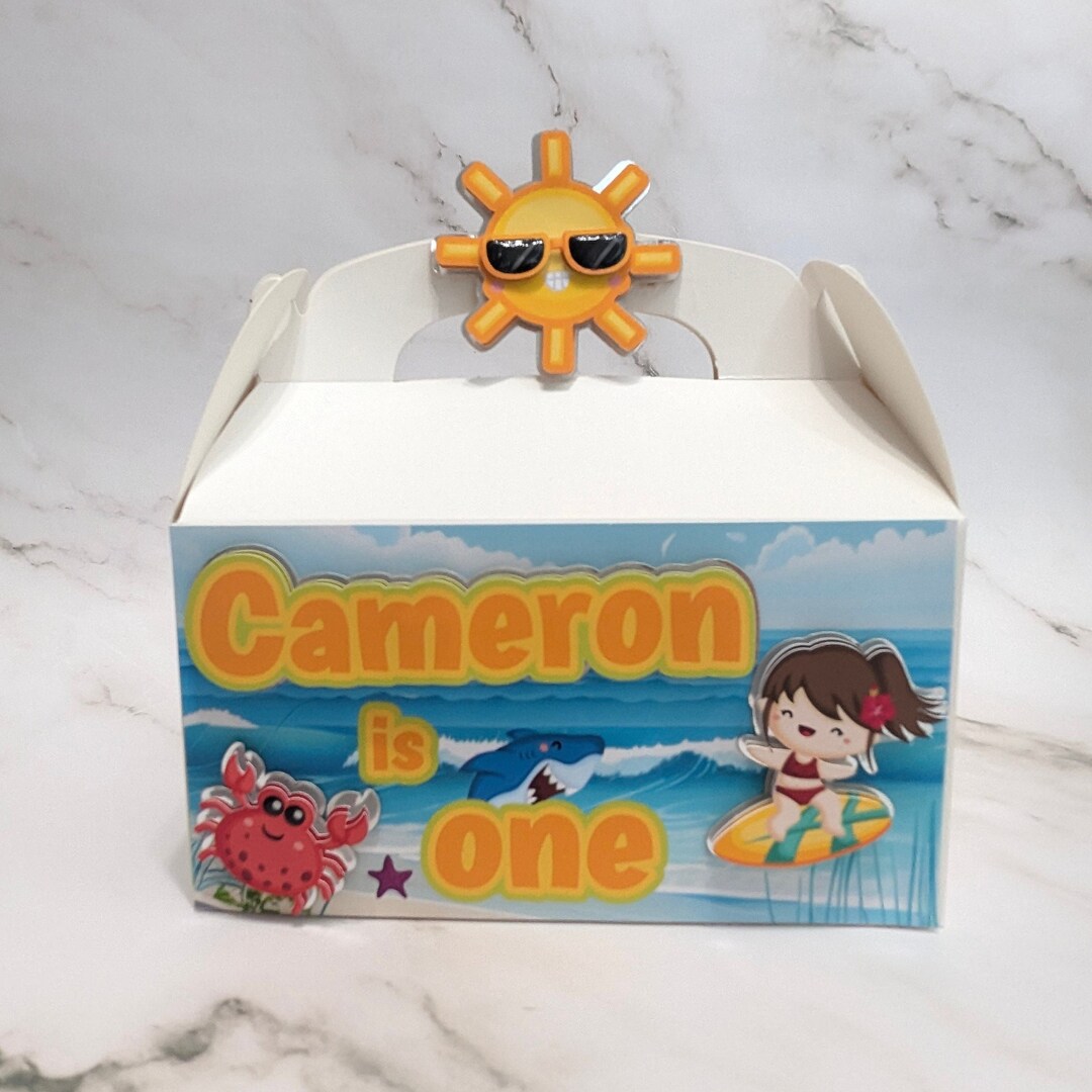 Surfing Party Favor Boxes: Beach Theme, Set of 6 (EMPTY) - Etsy