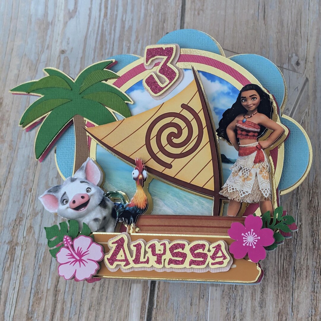 Moana Cake Topper, Moana Party Decor, Moana Themed Party, Moana Custom ...