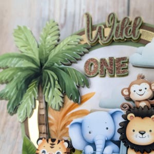 Personalized Wild One Safari Cake Topper: Jungle Animals Birthday - Etsy