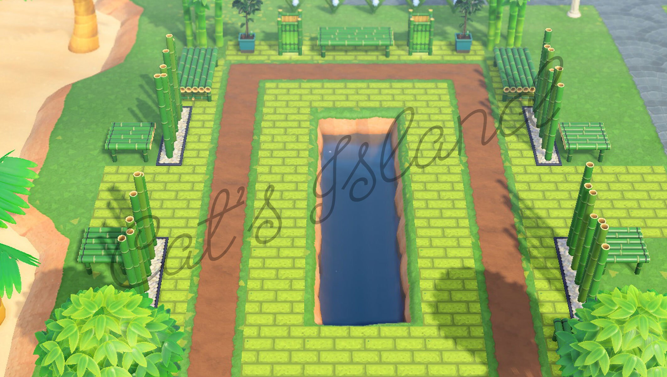 Bamboo Reflection Pool Water Park Layout Design Blueprint Outdoor 10x12 ...