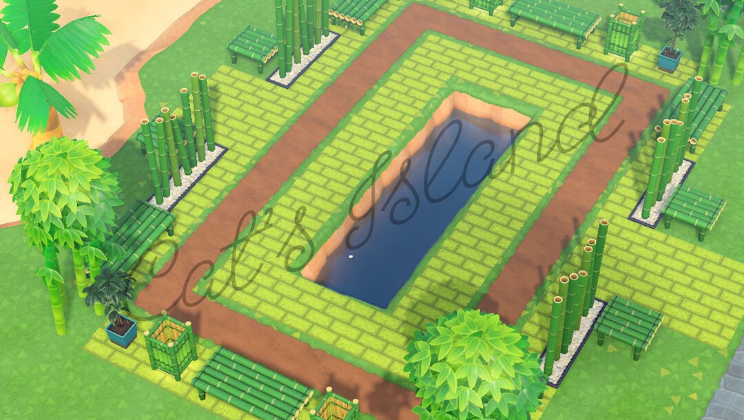 Bamboo Reflection Pool Water Park Layout Design Blueprint Outdoor 10x12 ...