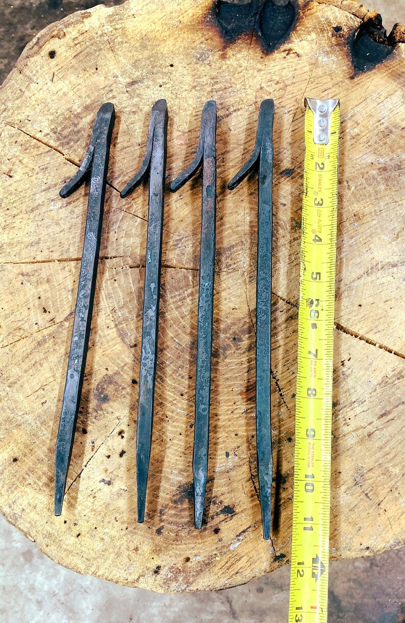 Rustic Hand Forged Tent Stake Set - Etsy