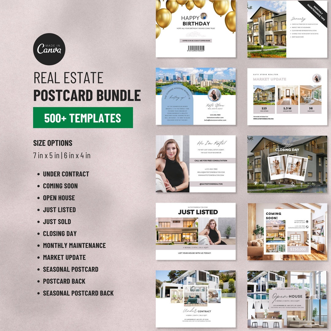 Editable Real Estate Postcard Bundle Template, Introduction Market ...